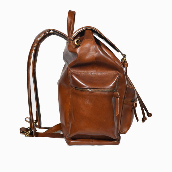 Stylish Tan Leather Backpack - Mush Editions – Musheditions
